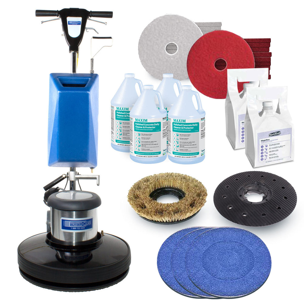Stone & Marble Floor Cleaning Package w/ 17" Floor Buffer ...