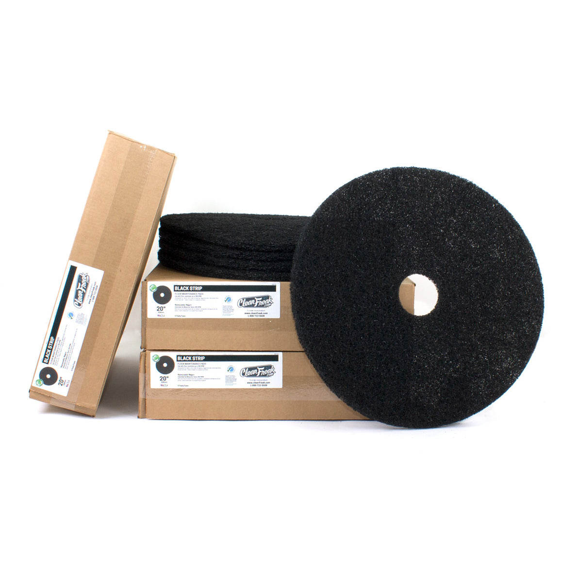 20" Black Floor Finish Stripping Pads (5 Pack) — FloorBuffers.com